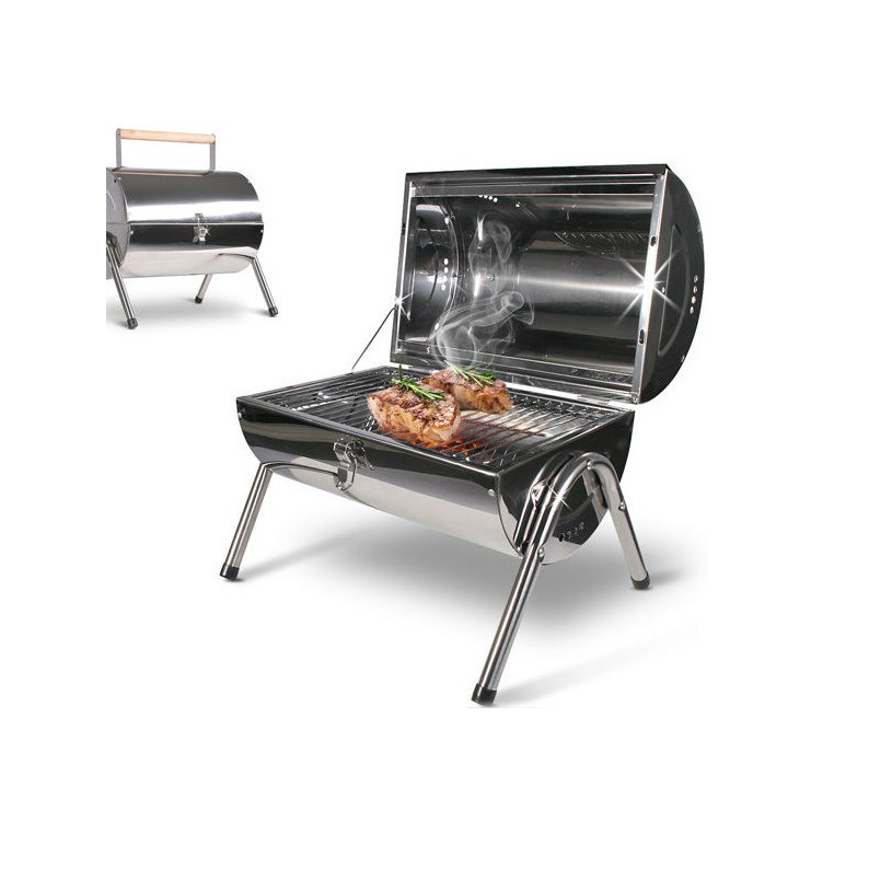 BARBECUE DA TAVOLO ACCIAIO INOX DOPPIO CM 42x26x37 H