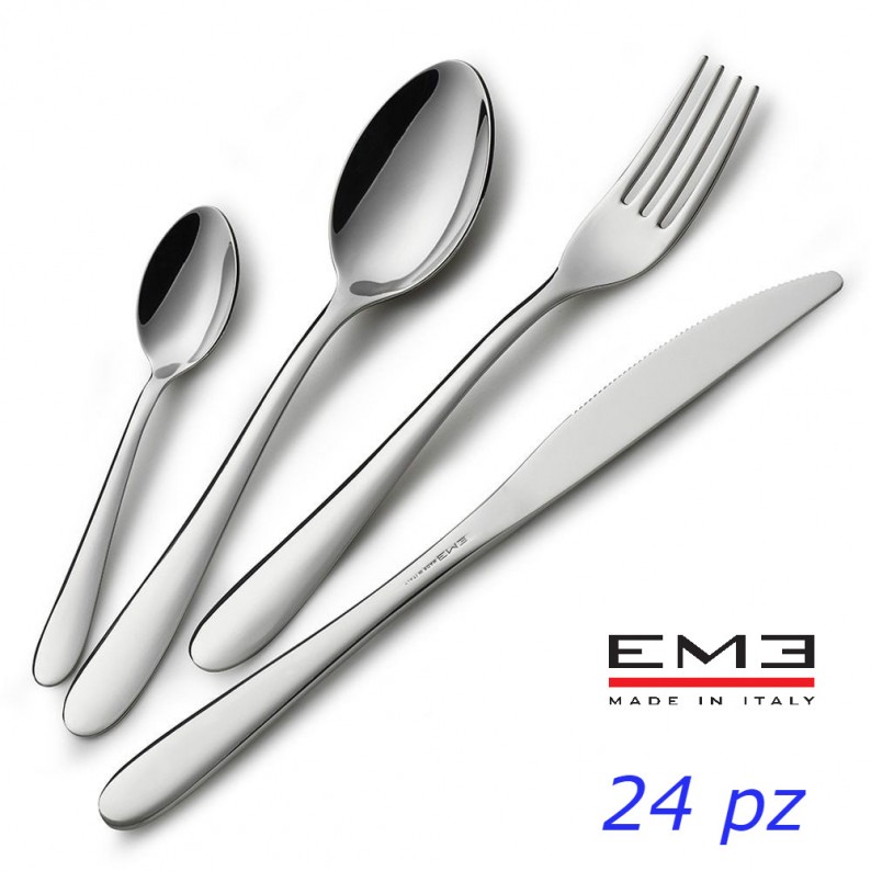 SERVIZIO POSATE EME ACCIAIO INOX SEGNO 24 PZ