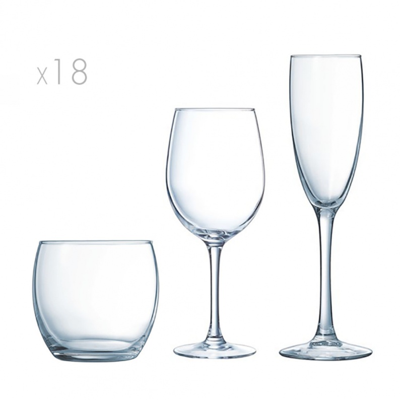 SERVIZIO BICCHIERI TAVOLA ESSENTIAL CALICI 18 Pz